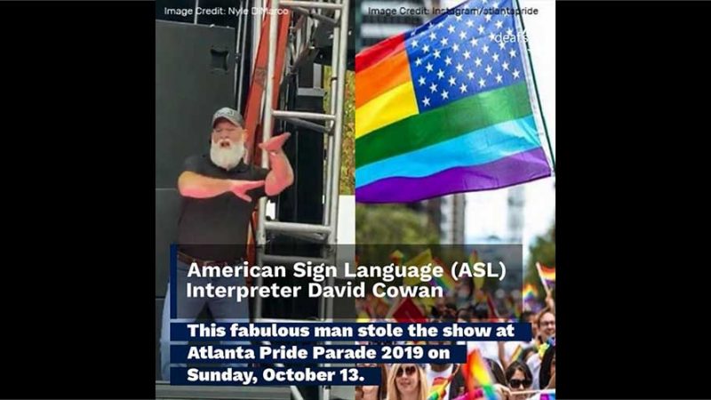 ASL Interpreter David Cowan At Atlanta Pride Parade 2019 to Wow Fans