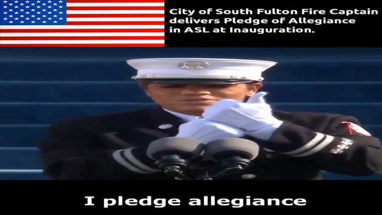 Captain Andrea's Pledge of Allegiance in American Sign Language ASL