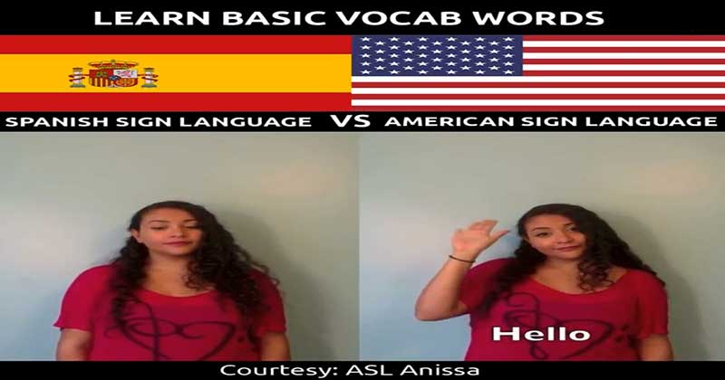 Learn Basic Vocab Words in Spanish Sign Language Vs ASL