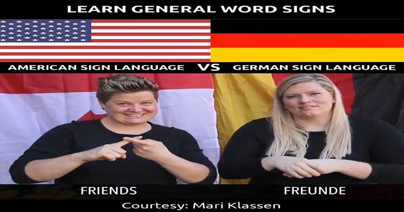 Learn Word Signs in American Sign Language Vs German Sign Language