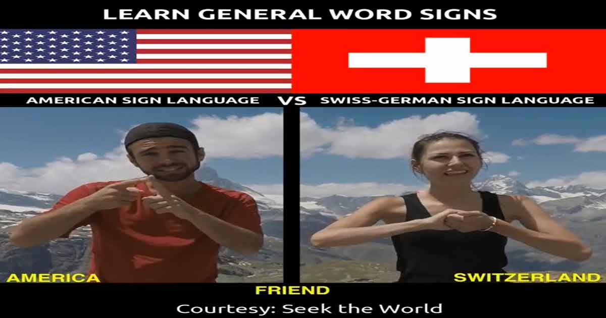 Learn Signs in American Sign Language Vs Swiss-German Sign Language