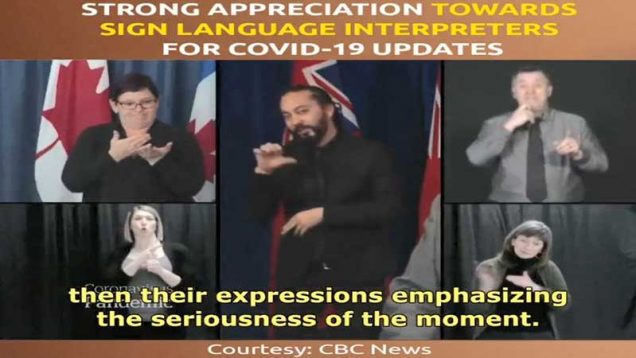 Strong Appreciation to Sign Language Interpreters for COVID-19 Updates